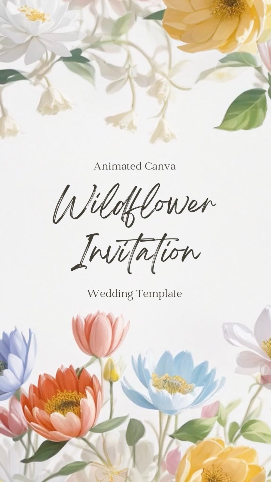 Wildflower Wedding Invitation | Canva Template – Motion Stamp