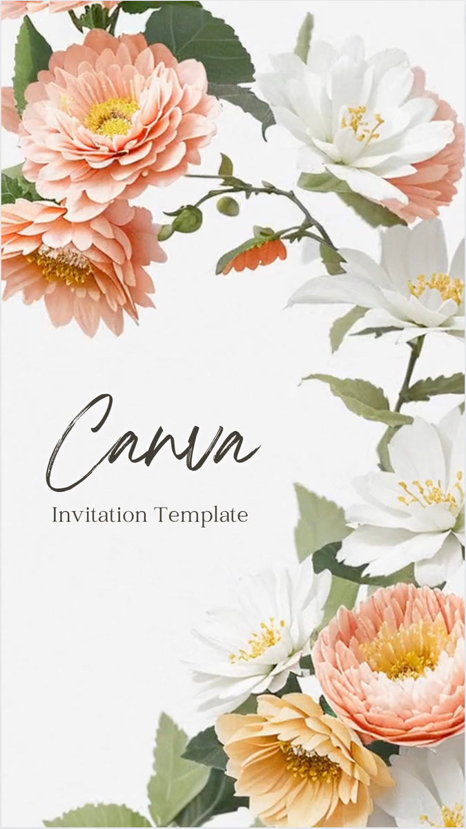 Wildflower Wedding Invitation | Canva Template – Motion Stamp